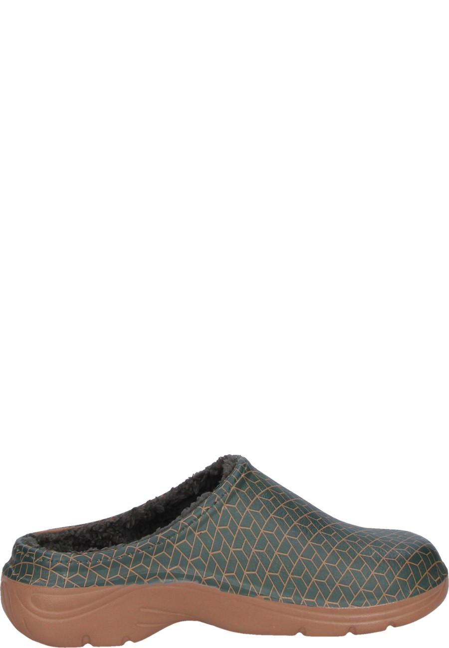 Winter rubber clog SABOT CLAIRANNE green for women by AJS Blackfox