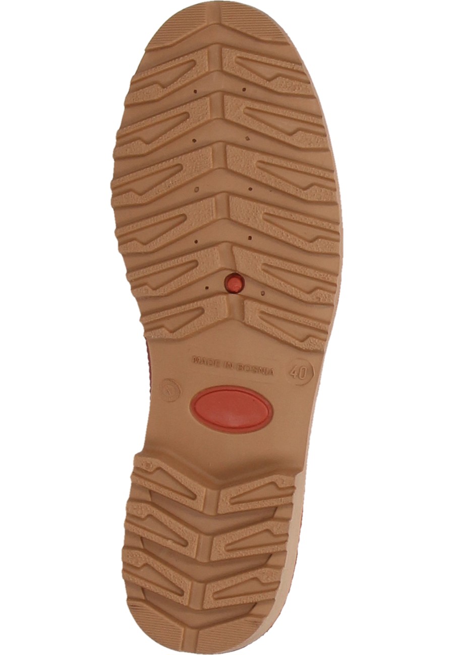 PRESTON red rubber ankle boots for women by AJS Blackfox