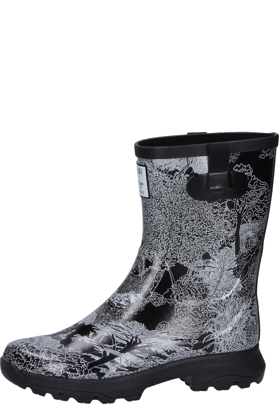 Mid-high Aigle women's wellington boot ALYA PRINT BLANC