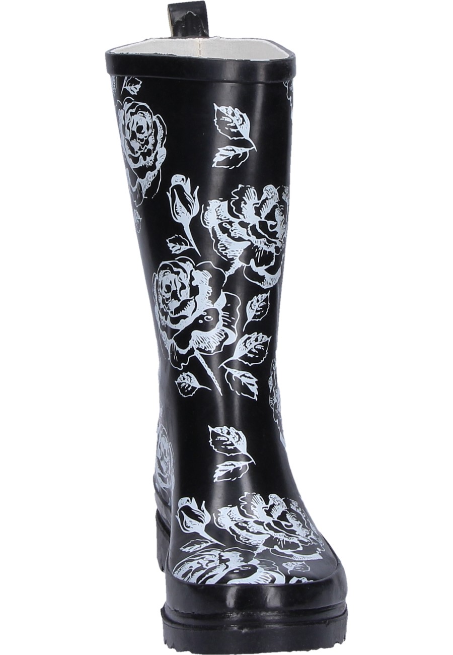 ladies half-high wellington boot BLACK ROSES by Beck