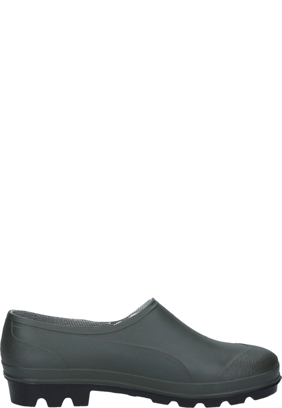 Dunlop PVC Shoe in green - a short unisex rain shoe with rubberized lining