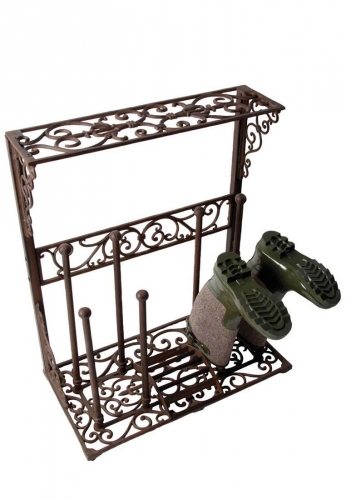 Esschert Large Decorative Cast Iron Boot Stand for 4 Pairs of Wellies