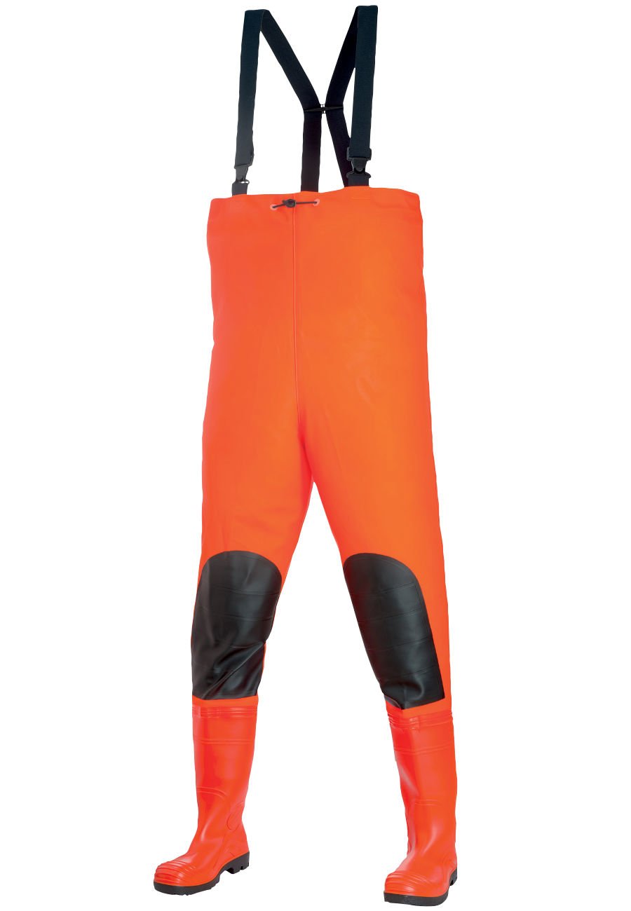 S5 safety waders ORANGE with steel toe cap and foot protection by NORWAY