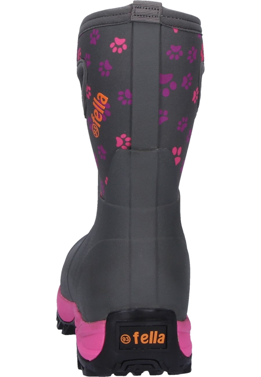 Ladies short rubber boot PAW WALKER MID GRAU by Fella