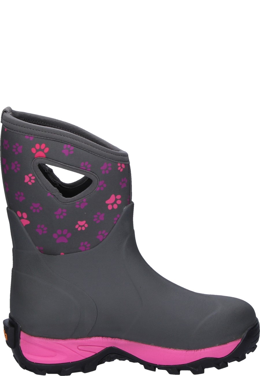 Ladies short rubber boot PAW WALKER MID GRAU by Fella