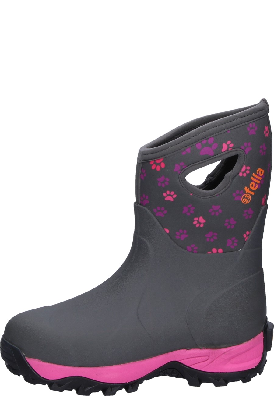 Ladies short rubber boot PAW WALKER MID GRAU by Fella
