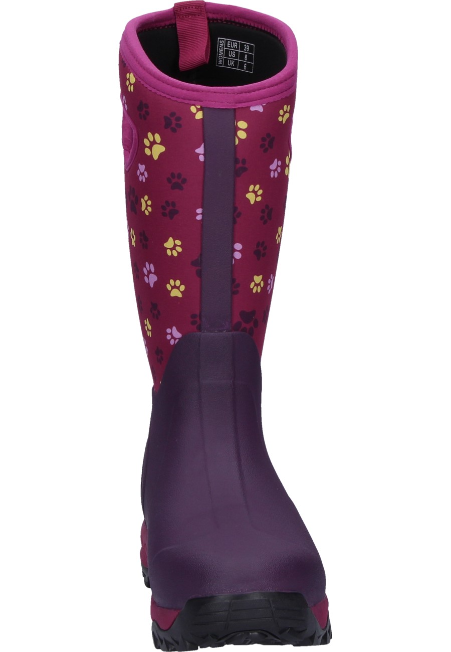 Women's colourful rubber boot PAW WALKER HIGH BORDEAUX