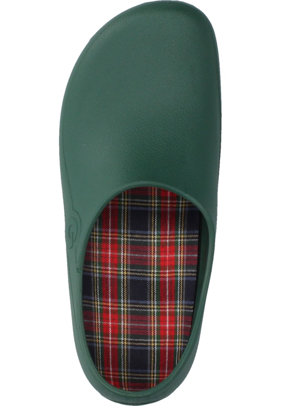 Lightweight clog PU with cork footbed | Gardy Clog green closed by ...
