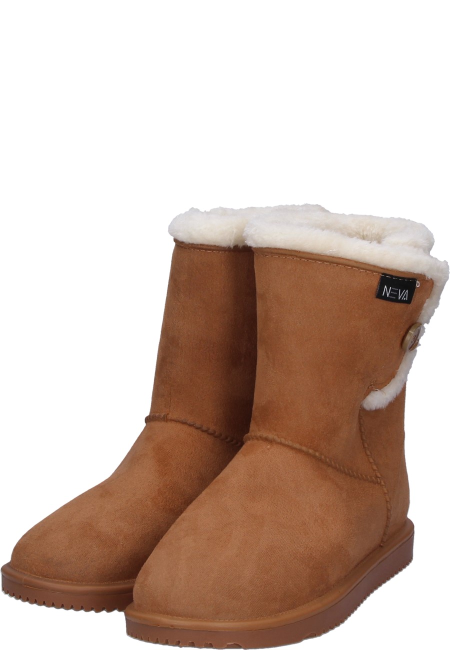 Stylish winter short rubber boots NEVA 03 camel for women by Gevavi
