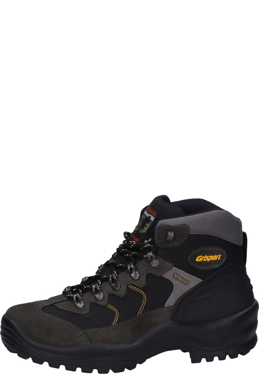 Grisport Ankle High Trekking Shoe in grey/black made fr