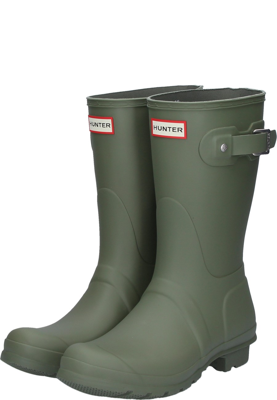 Half high women's rubber boot ORIGINAL SHORT BACKSTRAP green by Hunter