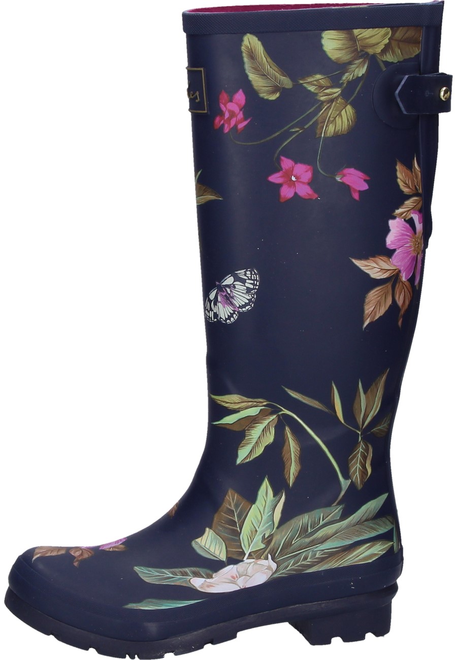 Fashionable rubber boot WELLY PRINT NAVY FLORAL for women by Tom Joules