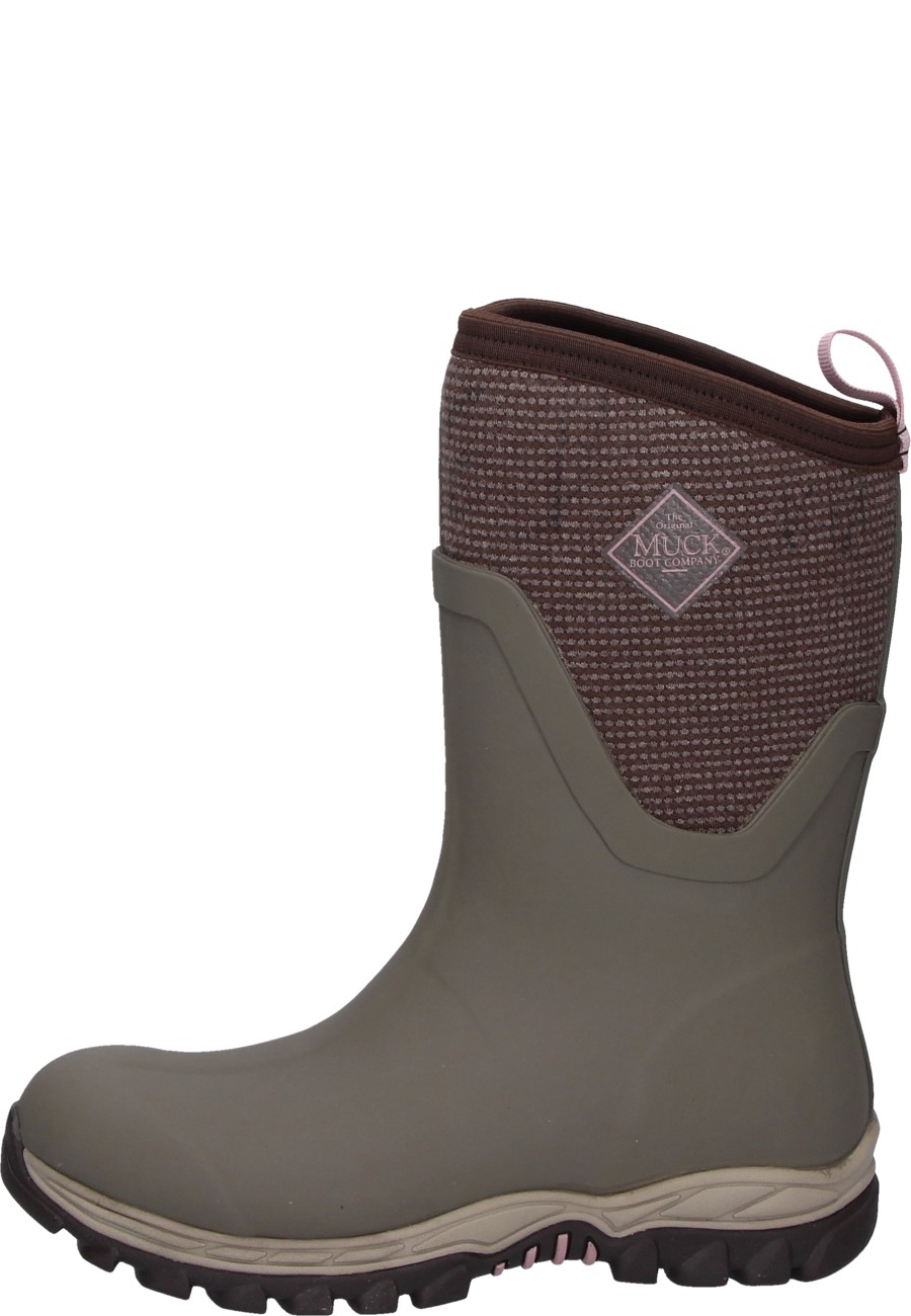 Ladies Short Rubber Boot Muckboot ARCTIC SPORT II MID taupe/chocolate