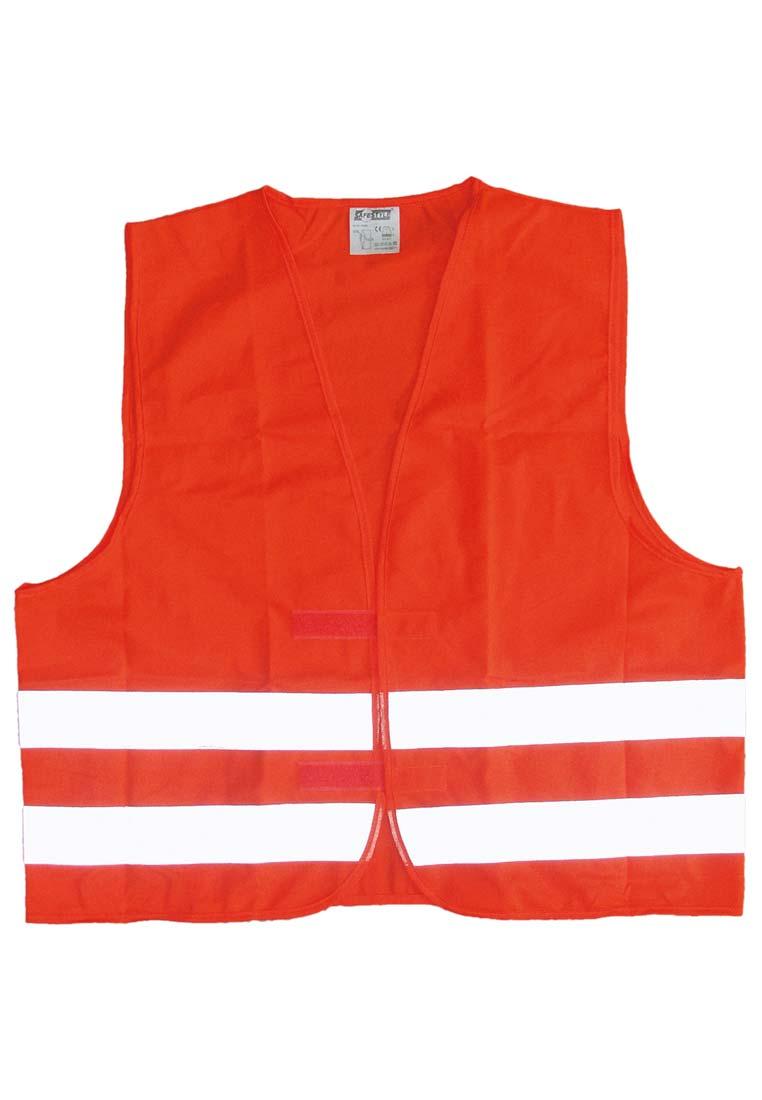 High Visibility Vest in orange with reflective stripes, for road safety