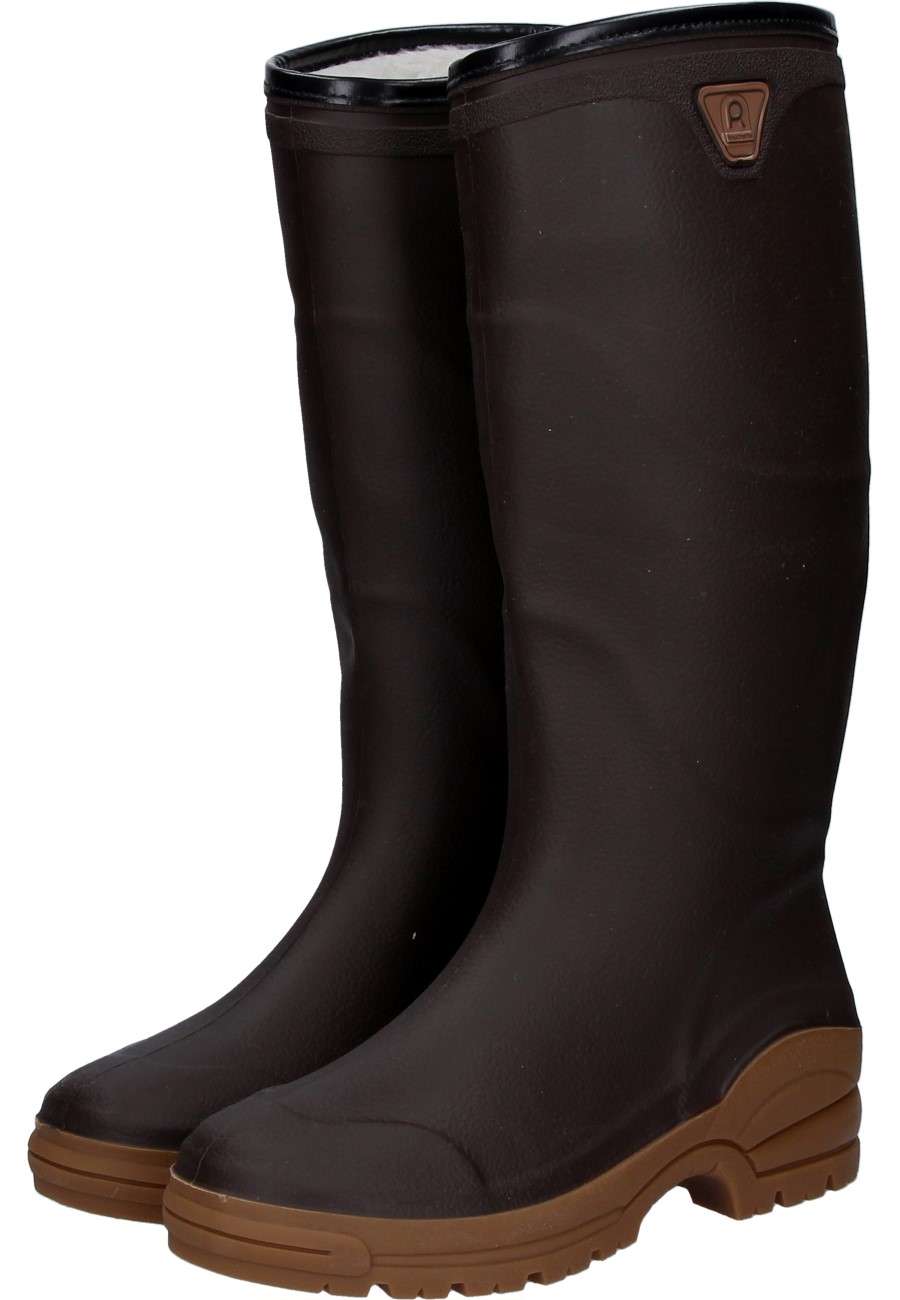 OPTIMUM FOURRÉE rubber boots in brown by Rouchette for winter