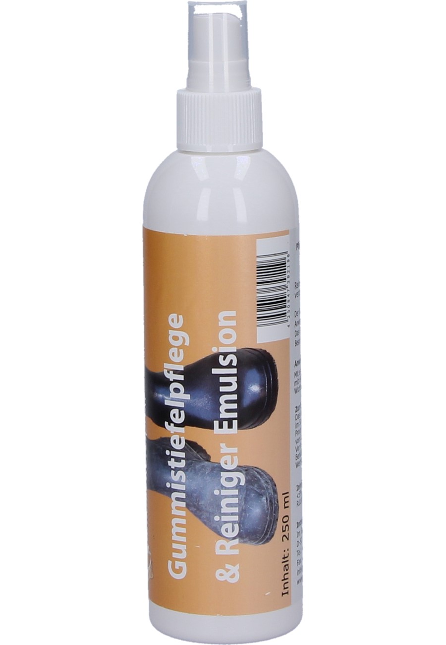 Wellington boots care, cleanser and emulsion for rubber