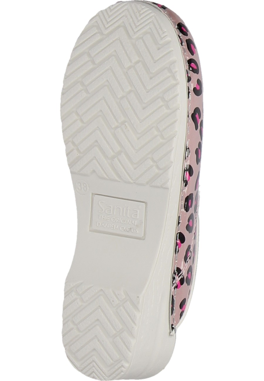 Fashionable clog ROSE LEOPARD by Sanita with leo patter