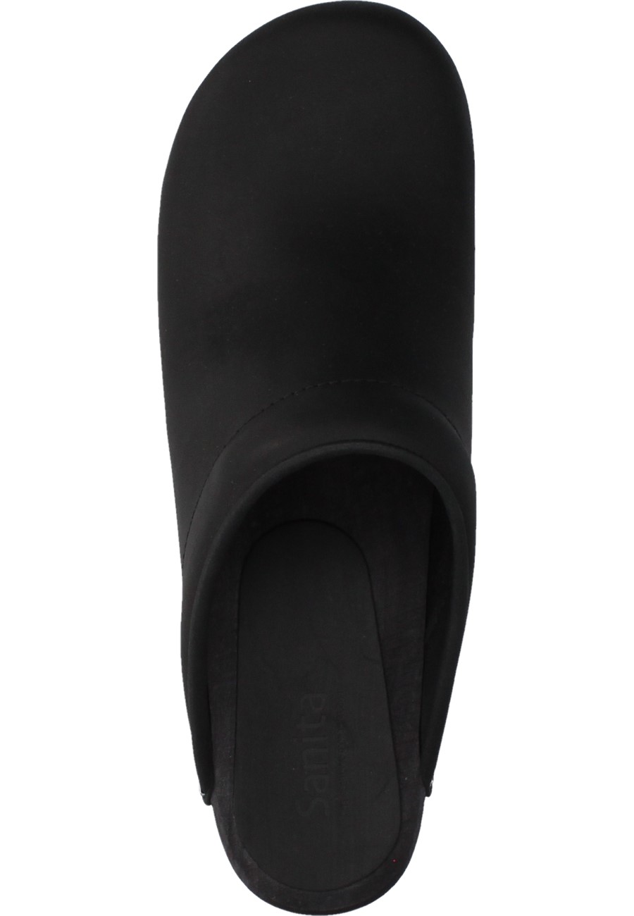 Men's Clog WOOD CHRISTIAN OPEN BLACK by Sanita | A modern wooden clog