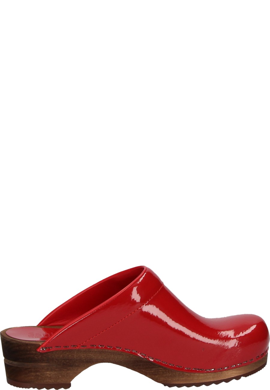 Women's clog SAN WOOD CLASSIC RED by Sanita | A modern wooden clog made ...