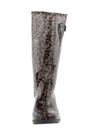 Wide Wellies Beige Leopard Wellington boots with XL Wide Shaft