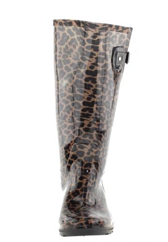 Wide Wellies Beige Leopard XXL Wellington boots with Wide Shaft