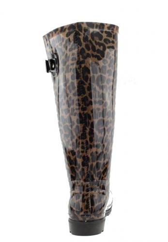 Wide Wellies Beige Leopard XXL Wellington boots with Wide Shaft