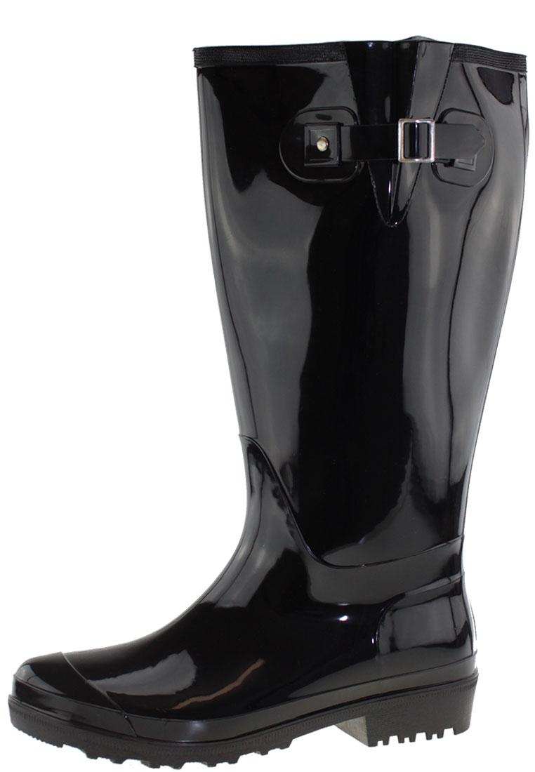 Wide Wellies black Wellington boots with a wide XL shaft
