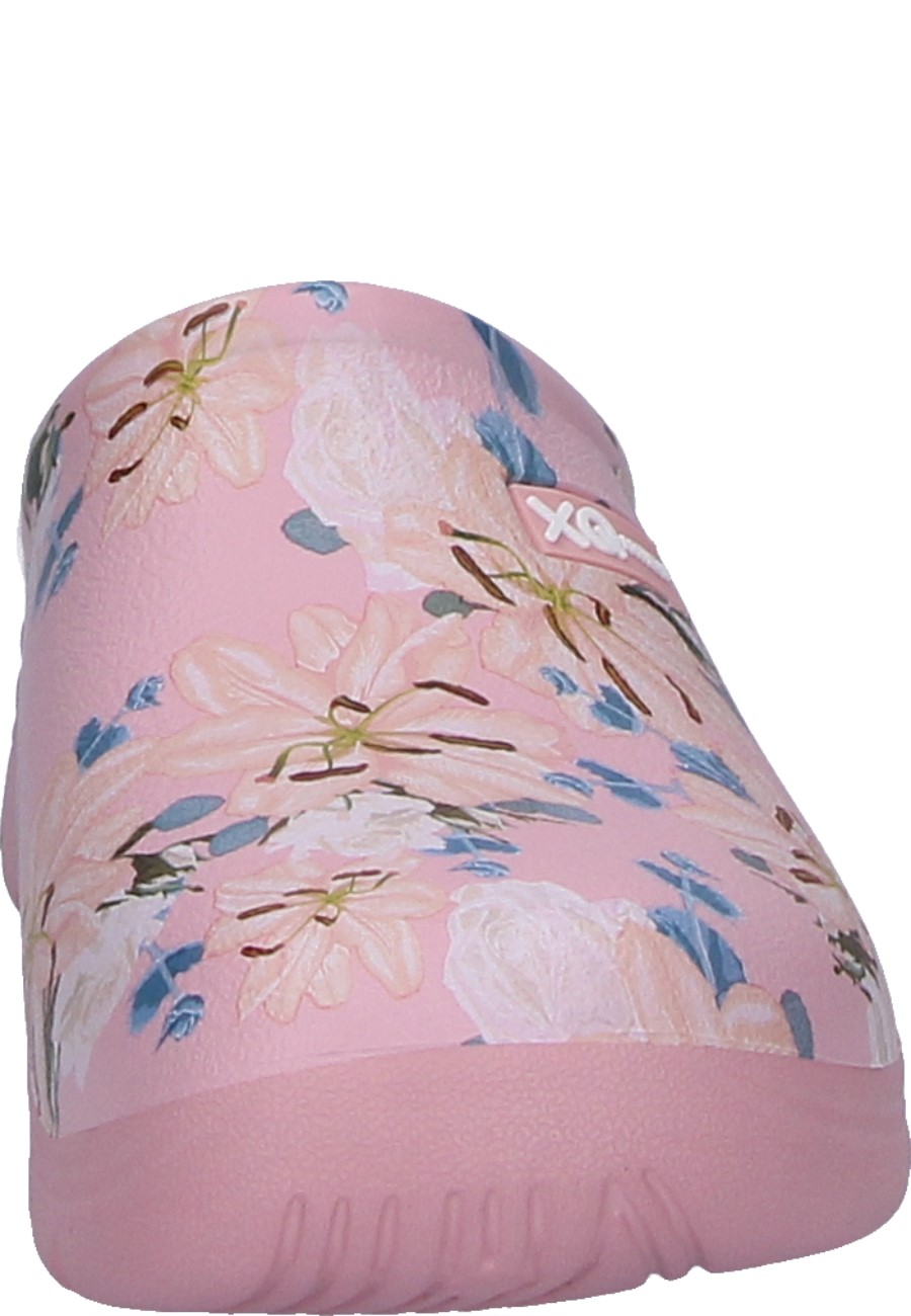 Women's clog pink with floral print | XQ Footwear